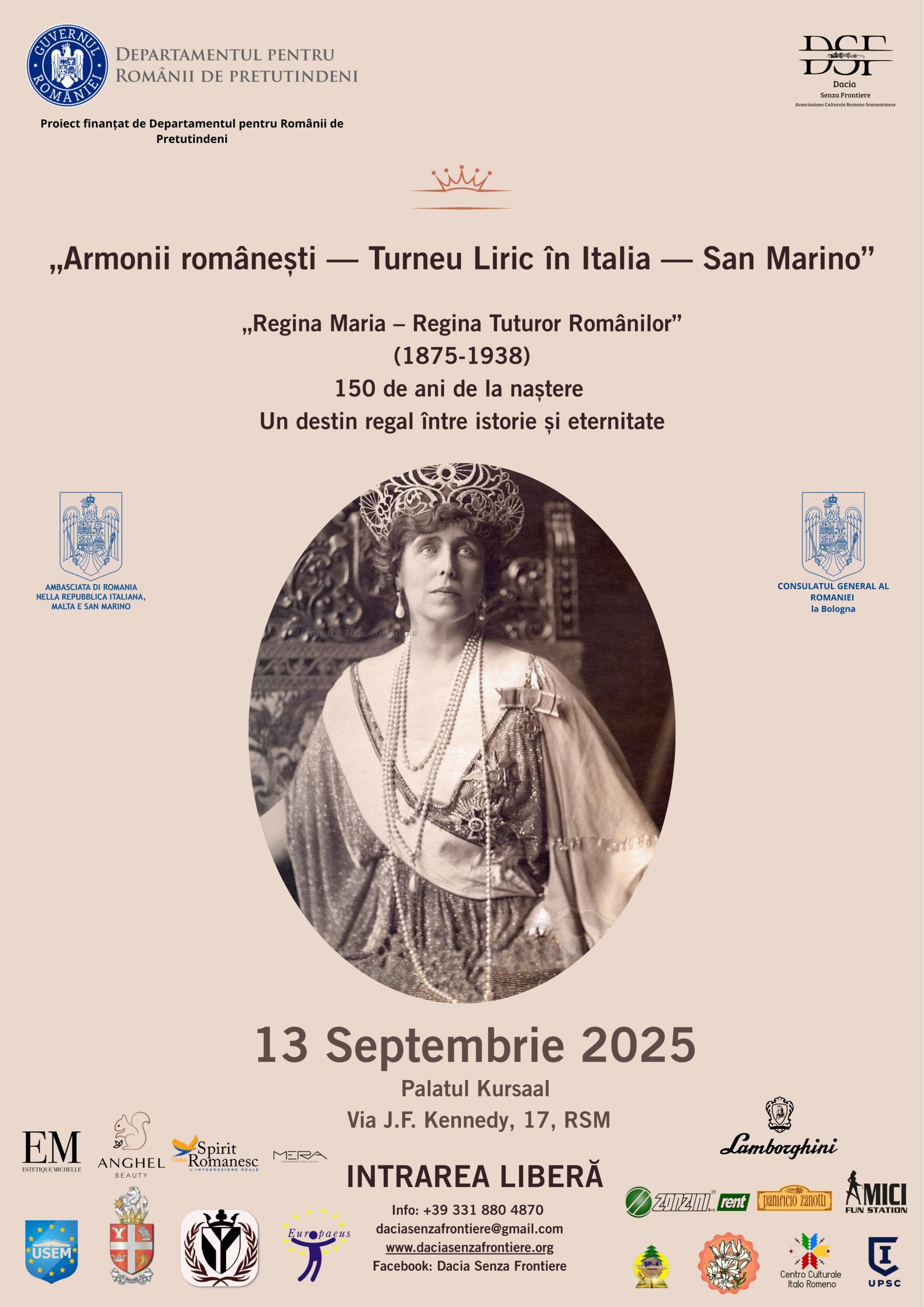 „Regina Maria, Regina tuturor românilor” – Eveniment internațional de ...