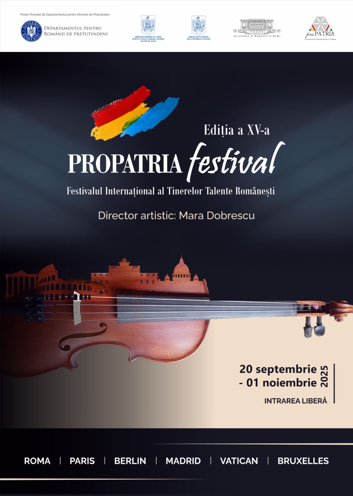 Liviu Prunaru deschide ediția de toamnă a Turneului Concertmaestro la Roma, în prestigiosul ...